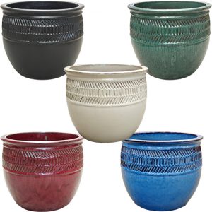 Glazed Planter Pallet: 18″ Inca Planter | Lotus International